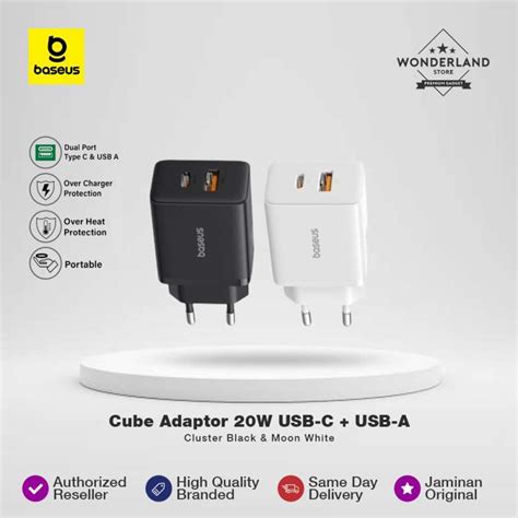 Jual Baseus Cube Adaptor 20w 18w Usb C Usb A Dual Port Fast Charging Pd Qc Di Seller