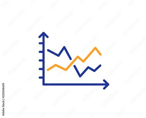 Diagram Chart Line Icon Presentation Graph Sign Market Analytics Symbol Colorful Outline