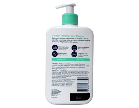Cerave Foaming Facial Cleanser For Normal To Oily Skin With Hyaluronic
