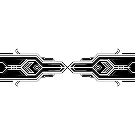 Abstract Tech Divider Symmetric Black White On White 66802441 Vector