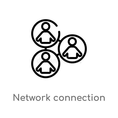 Outline Network Vector Icon Isolated Black Simple Line Element Illustration From Artificial