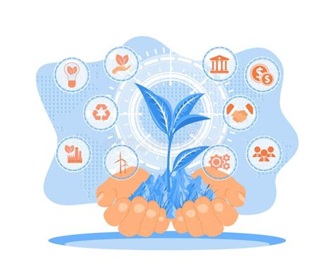 Esg And Tree Planting Icon In Hand Concept Of Reducing Pollution And Carbon Emissions Stock