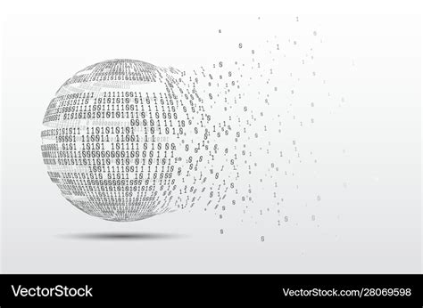 Binary Code Globe Technology Planet Big Data Vector Image