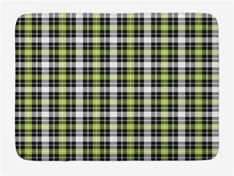 Abstract Bath Mat Square Shaped Horizontal And Vertical Lines Geometric Style Art Print Non