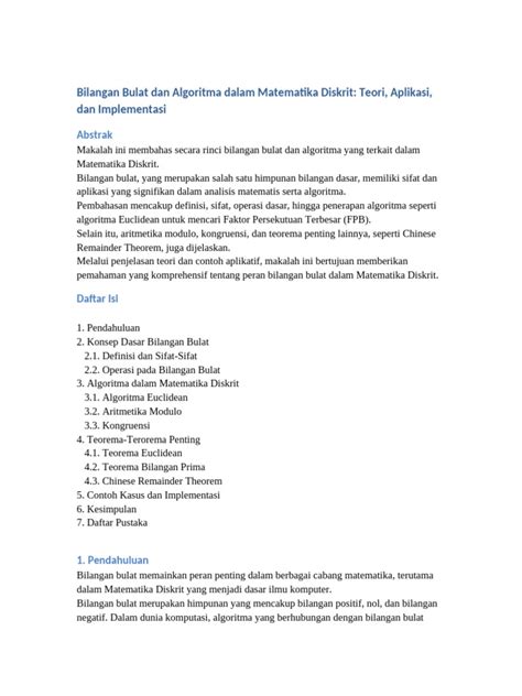 Bilangan Bulat Dan Algoritma Panjang Fix 1 Pdf