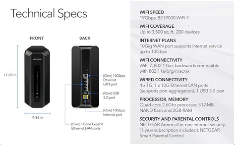Netgear Nighthawk Tri Band Wifi 7 Router Rs700s Be19000 Wireless Speed Up To