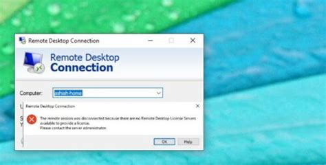 No Remote Desktop License Servers Remote Session Disconnected