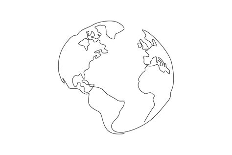 Continuous One Line Drawing World Map Concept Doodle Vector Illustration 38025565 Vector Art