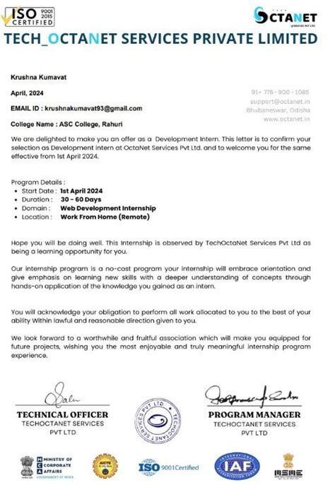 Krushna Kumavat On Linkedin Octanet Internship Opportunity Webdevelopment Javascript