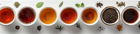 Assorted Tea Leaves And Floral Varieties Displayed Elegantly On A White