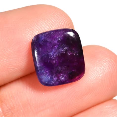 Natural Sugilite Radiant Shape Cabochon Loose Gemstone 3 Ct Gemspeak