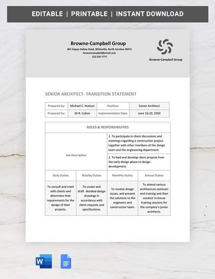 Work Transition Template Download In Word Google Docs Apple Pages Template Net