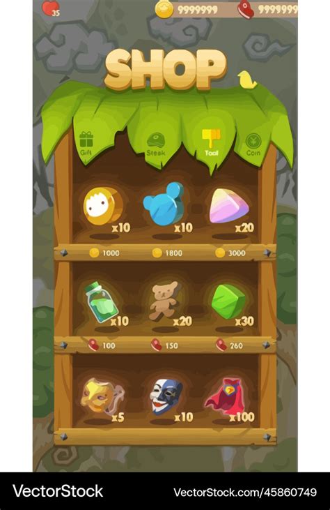 complete set of level button game ui pop up icon vector image