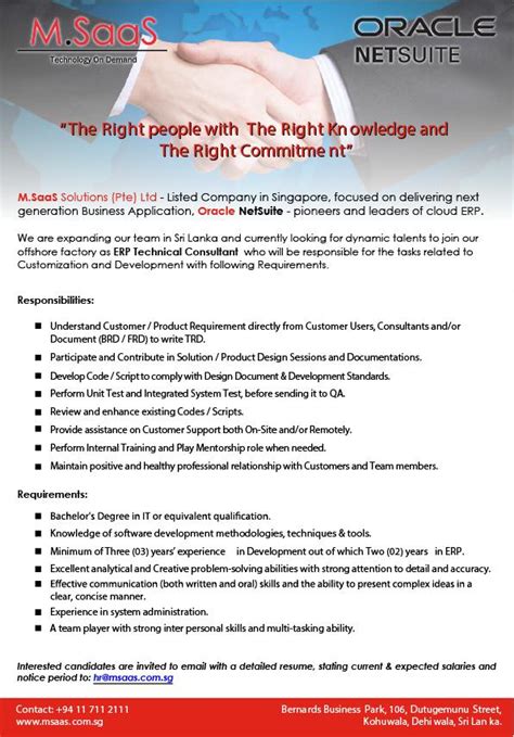 Erpconsultant Technicalconsultant Erptechconsultant Oracle Netsuite… M Saas