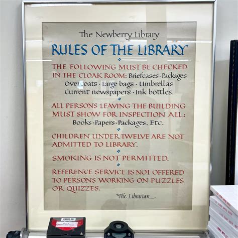 libraries rule and have library rules newberry library