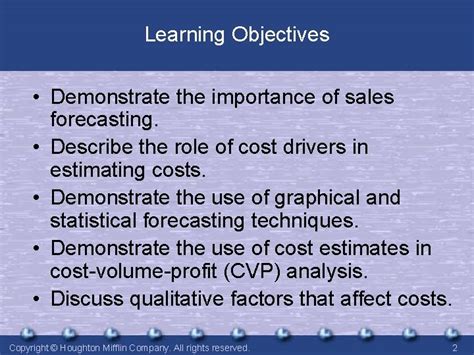 Chapter Six Forecasting Tools And Techniques Learning Objectives