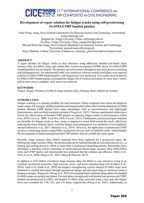 pdf development of repair solution for fatigue cracks using self