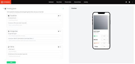 create smart links hypeddit
