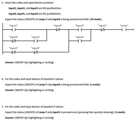 Solved 5 Given The Codes And Input Devices As Below