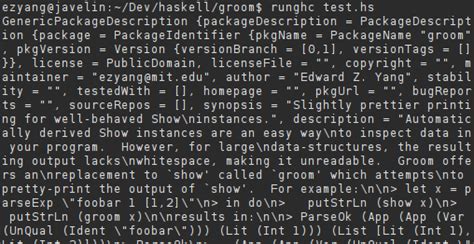 Groom Human Readable Show For Haskell Ezyangs Blog