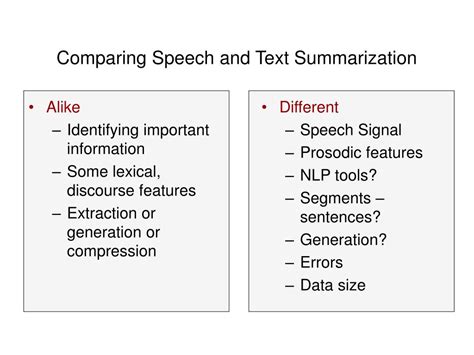 Ppt Speech Summarization Powerpoint Presentation Free Download Id4534122