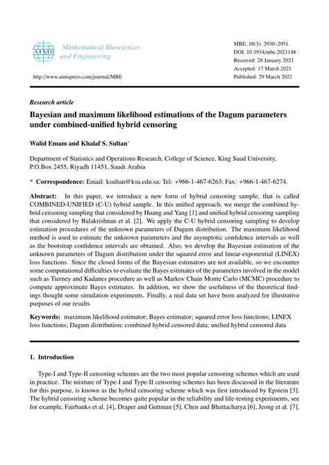 Pdf Bayesian And Maximum Likelihood Estimations Of The Dagum