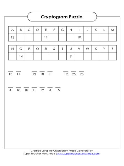Super Teacher Worksheets Cryptogram Puzzle Pdf Word Puzzles