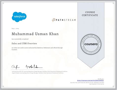 Completed Sales And Crm On Coursera Muhammad Usman Khan Posted On The Topic Linkedin