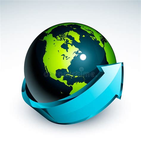 вокруг земли сини стрелки иллюстрация вектора иллюстрации насчитывающей ресурс 19500180