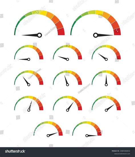 Speedometer Gauge Meter Icons Vector Scale Stock Vector Royalty Free 2585264653 Shutterstock