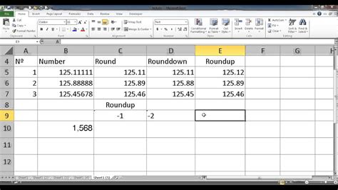 Ms Excel 22 Round Function In Ms Excel Youtube