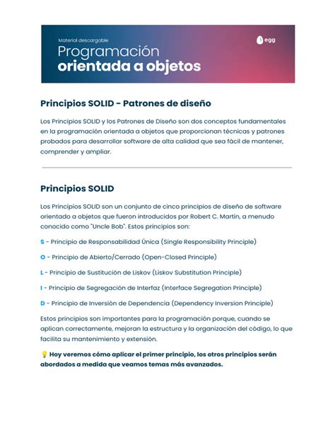 Teoría Java 11 Principios Solid Servicios Pdf Patrón De Diseño De Software Ciencias De