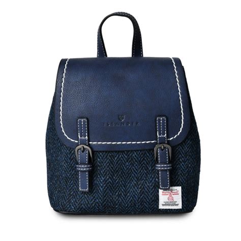 The Islander Uk Mini Backpack Navy Herringbone Grace Violet