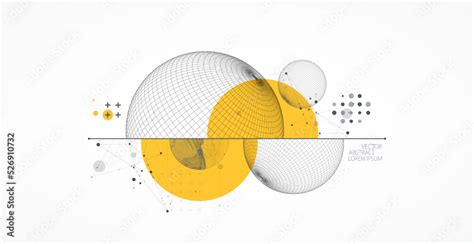 Sphere Theme With Connected Lines In Technology Style Background