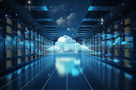 Generative Ai Image Of Cloud Computing Technology For Business Data Storage In Corporate Stock
