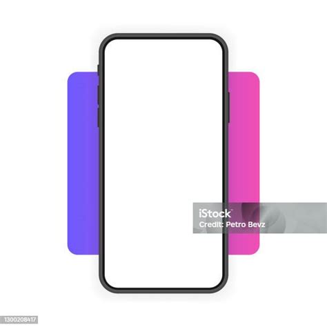 스마트 폰 빈 화면 전화 모형 새로운 전화 모델 인포그래픽 또는 프레젠테이션 Ui 디자인을 위한 템플릿입니다 벡터 일러스트레이션 3차원 형태에 대한 스톡 벡터 아트 및 기타