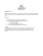 7515340 1 F21 Design Project 1 Assignment Docx MEMS I Fall 2021