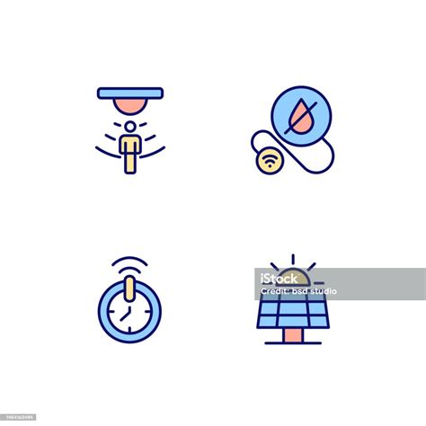 Smart Home Technologies Pixel Perfect Rgb Color Icons Set Stock Illustration Download Image