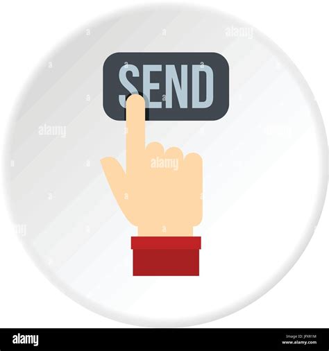 Send Button And Hand Icon Circle Stock Vector Image And Art Alamy