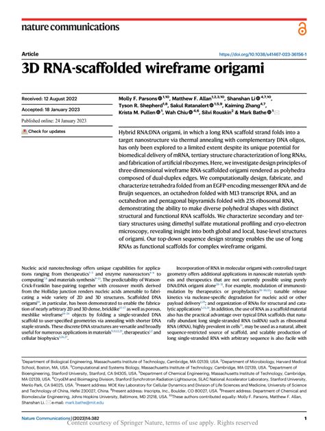 Pdf 3d Rna Scaffolded Wireframe Origami