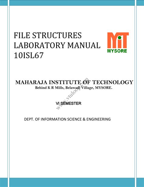 File Structure Lab Manual File Structures Laboratory Manual 10isl