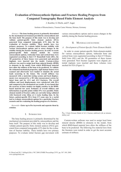 Pdf Evaluation Of Osteosynthesis Options And Fracture Healing Progress From Computed