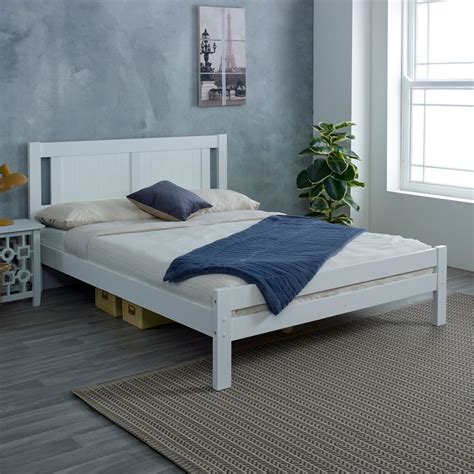 Glory White Wooden Bed Frame Happy Beds