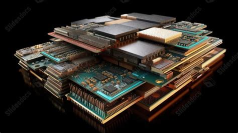 Stacked Cpu Chips Or Microchips In 3d Rendered Image Powerpoint Background For Free Download