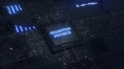 양자 물리학 디지털 미래 텍스트 첨단 기술 개념 시각화 회로 기판 Cpu 프로세서 마이크로칩 은 신경 네트워킹 및 클라우드
