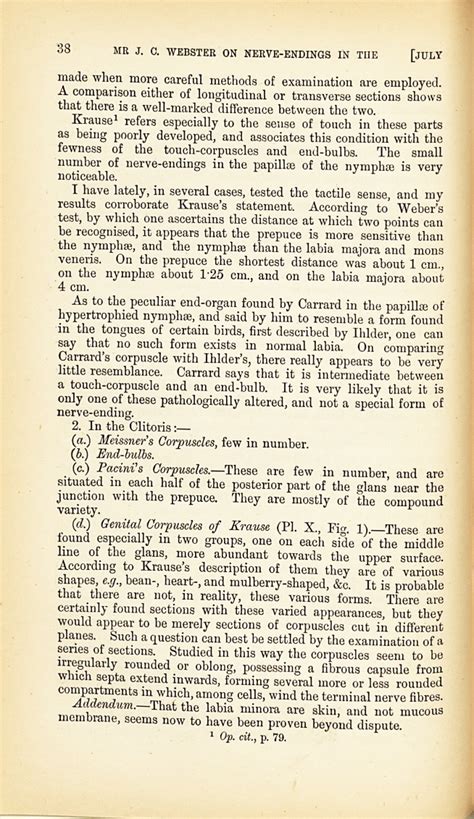 The NerveEndings In The Labia Minora And Clitoris With Special Reference To The Pathology Of
