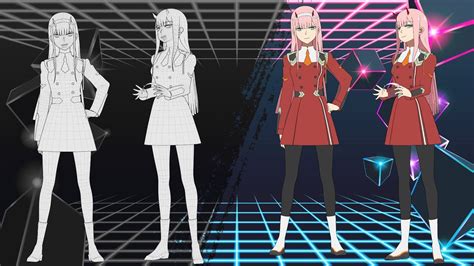 Pack Zero Two Darling In The Franxx Model 3d Blender 3d Model Animated Rigged Cgtrader