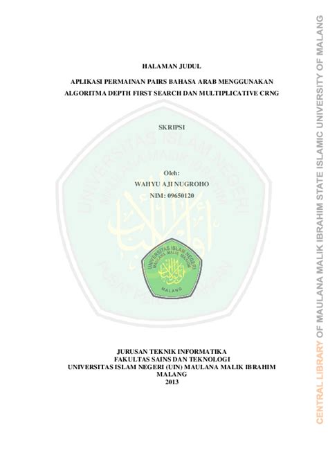 Pdf Aplikasi Permainan Pairs Bahasa Arab Menggunakan Algoritma Depth First Search Dan