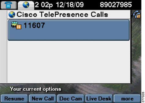 Calls Screen Cisco