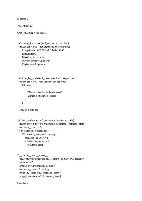 Exercise Cis Exercise 2 Import Boto Awsregion Us East 1 Def